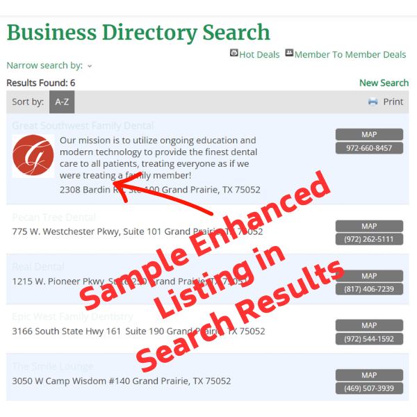 Enhanced Online Directory Listings - Grand Prairie Chamber of Commerce